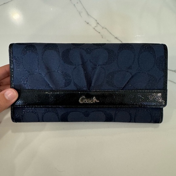 Coach | Bags | Coach Blue Wallet | Poshmark